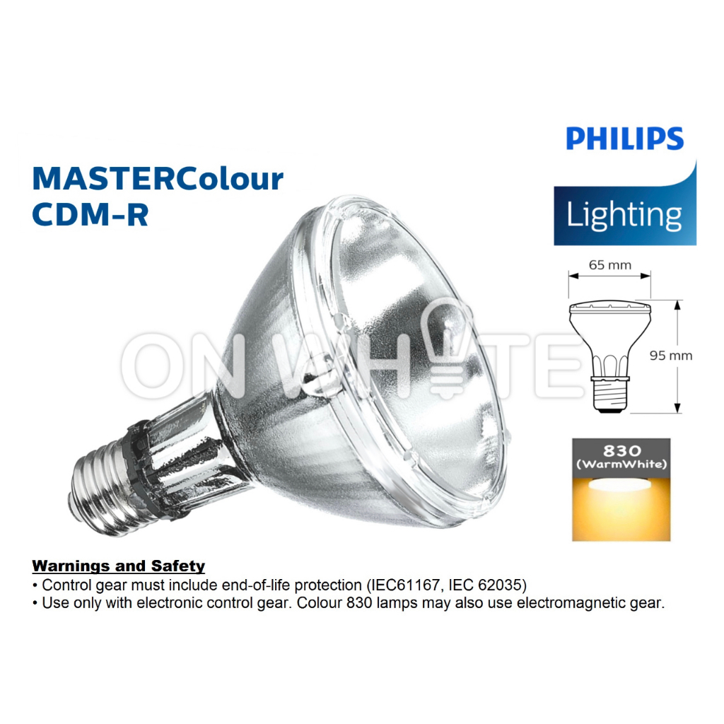 PHILIPS CDM-R PAR20 35W 830 E27 30° Ceramic Retro Metal Halide Bulb ...