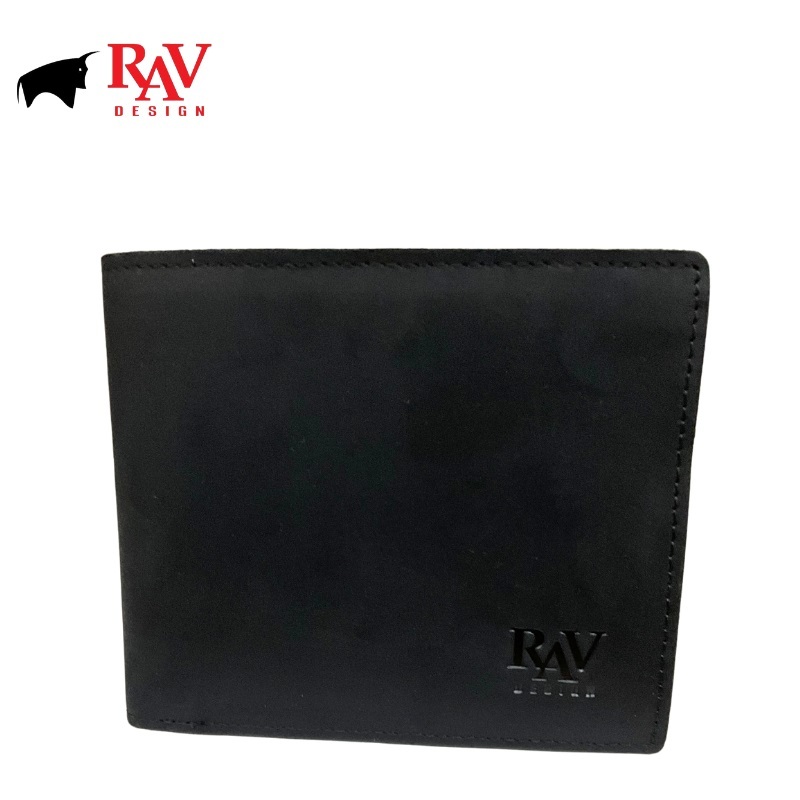 RAV Design FULL Genuine Leather Bifold Short Wallet l Black l Full ...