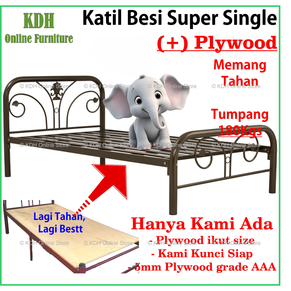 (KDH Online)KD 1102 Super Single bed Lantai Besi/Katil Single/Single Bed Frame/Katil hostel ...
