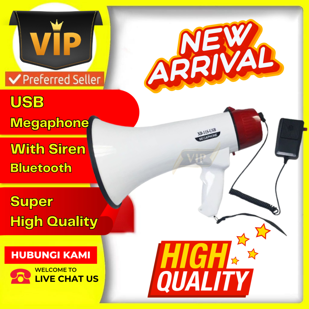 XB-11S RED WHITE WITH USB BLUETOOTH SIREN HAND SPEAKER MEGAPHONE ...