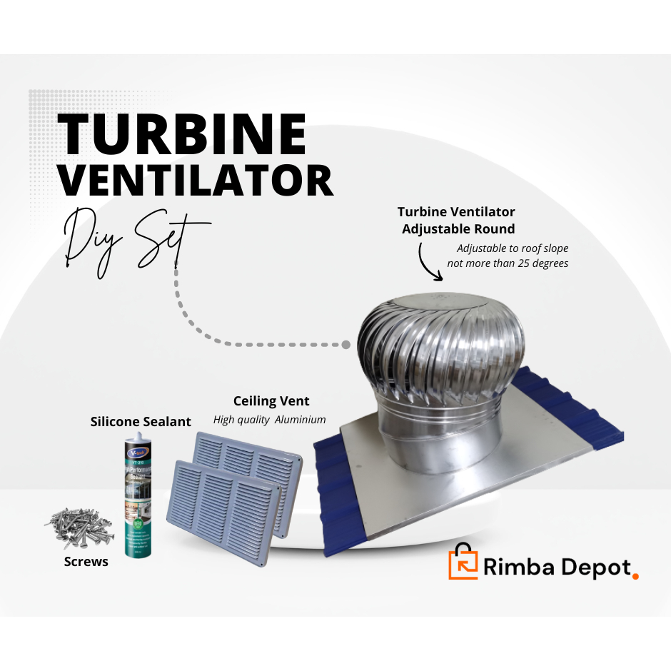 Roof Turbine Ventilator (Light Weight Aluminium) DIY Set | Shopee Malaysia