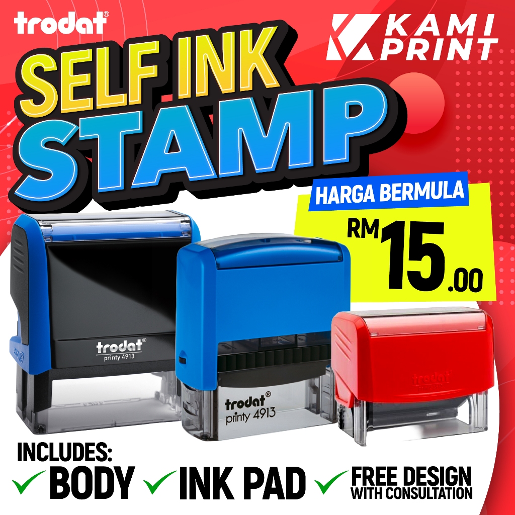 SELF INK STAMP / RUBBER STAMP / COP NAMA / COP JAWATAN / ORIGINAL ...