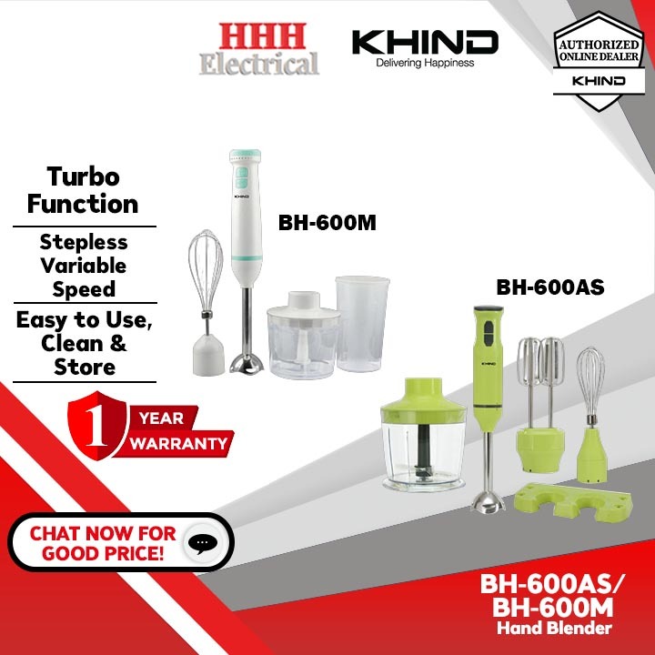 Khind Hand Blender BH600M Chop Blend & Whisk/ Khind BH600AS Blender ...
