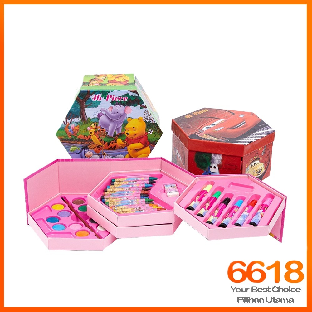 Berus Cat Kanak-kanak 46 Keping Berus Cat Air Kotak Hadiah Set Lukisan ...