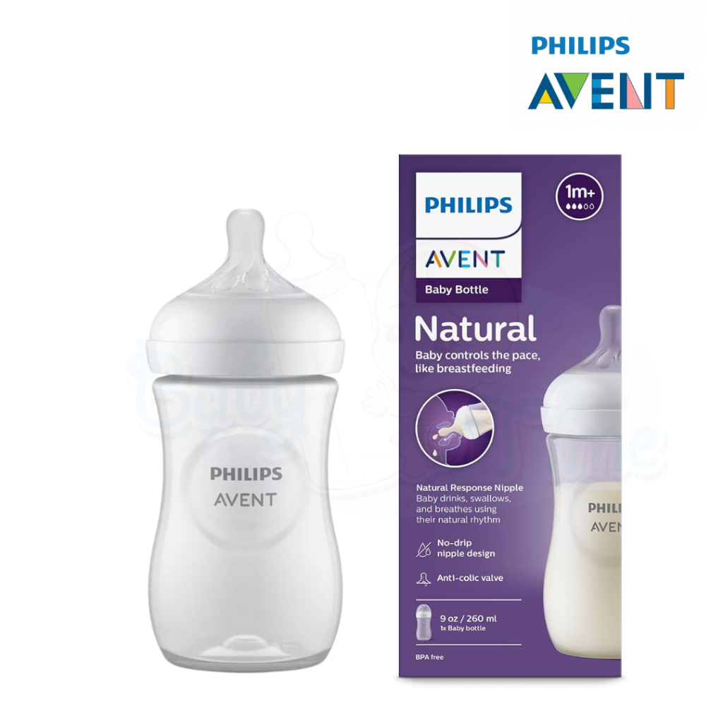 Philips Avent Natural Response Baby Bottle 9oz/260ml with Teat 1m+ [Single/ Twin Pack] | Shopee ...