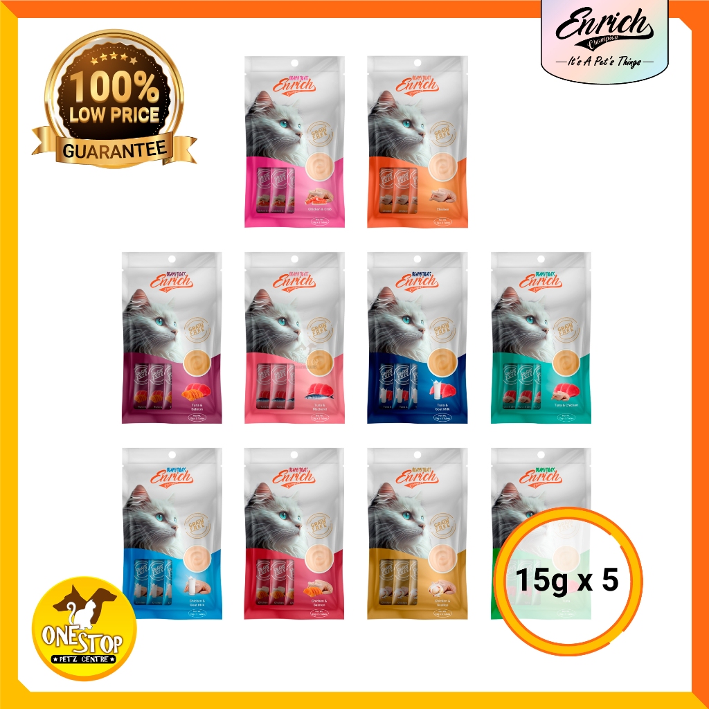 Enrich Cat Lickable Stick Snack Treat 75g (15gx5) | Shopee Malaysia