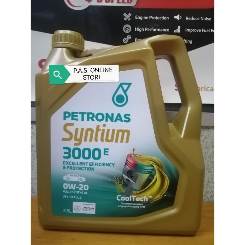 PETRONAS SYNTIUM 3000E 0W20 3.5L FULLY SYNTHETIC ENGINE OIL API SN PLUS | Shopee Malaysia
