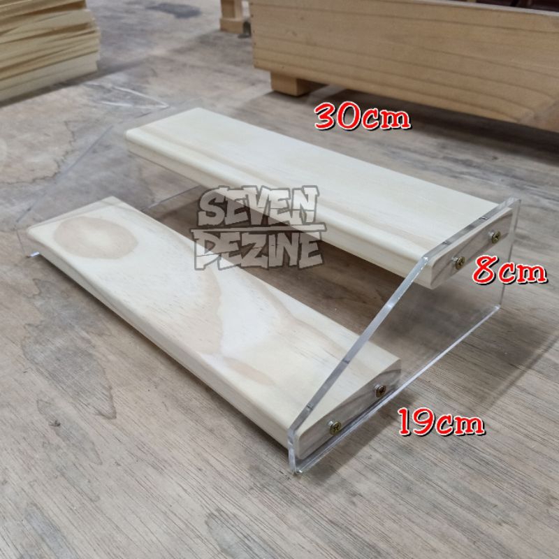 2 Tier Wooden + Acrylic Display Rack | Shopee Malaysia