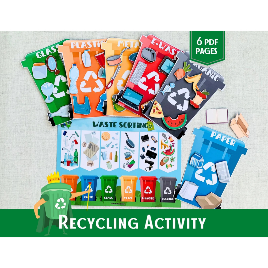 PDF] 075- Waste Sorting Recycle Earth Day Printable Montessori Toddler ...