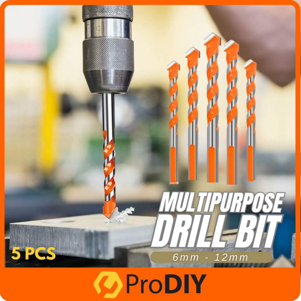 5PCS Multipurpose Drill Bits Glass Ceramic Marble Concrete Tiles ...
