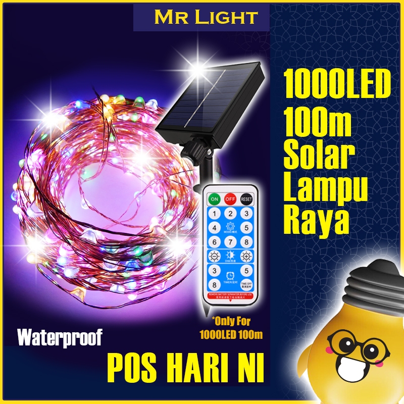 2025 Viral LED Lampu Raya Solar Outdoor Waterproof Fairy Light Klip ...