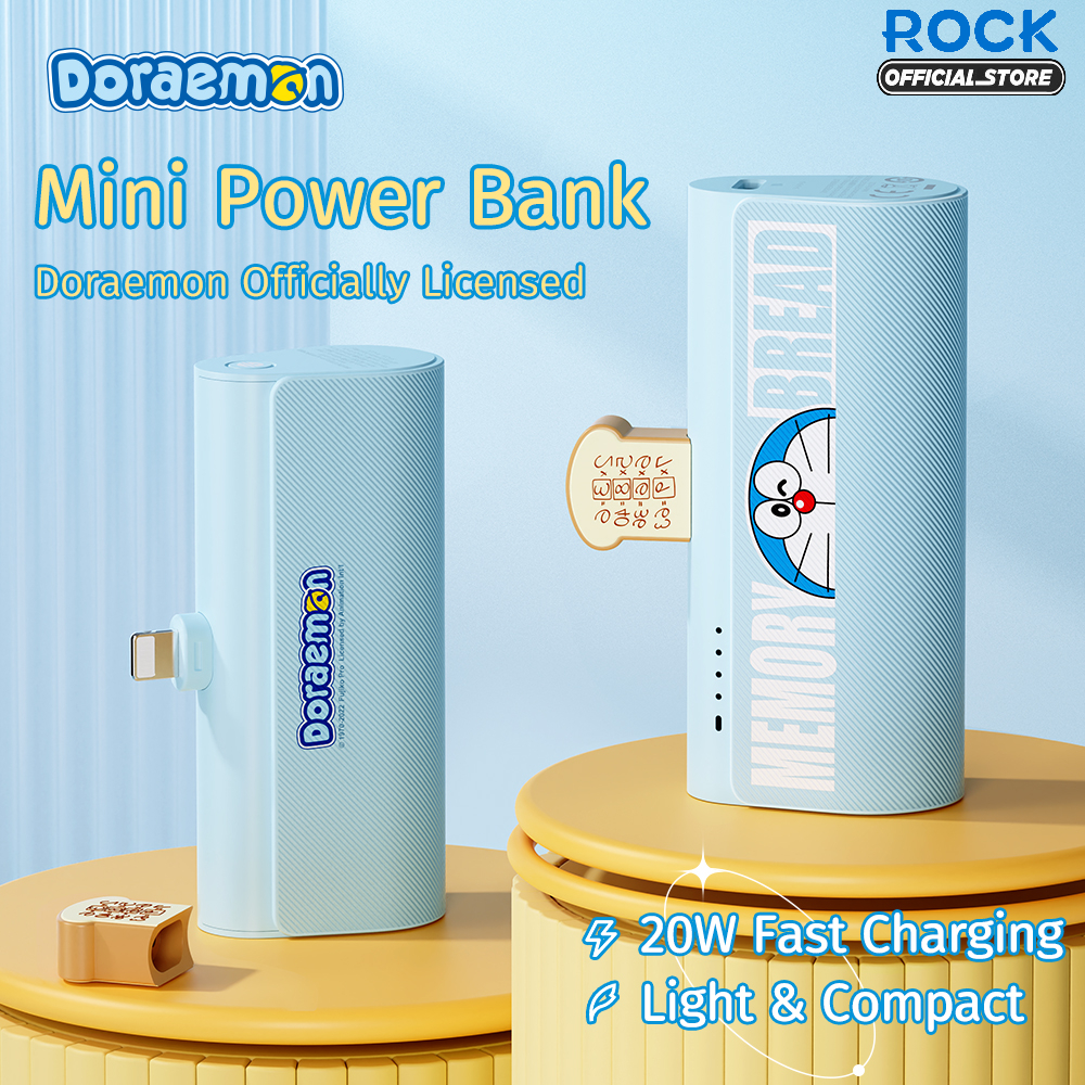 ROCK Doraemon PD 20W Fast Charging Mini Lightning/ Type-C Power Bank ...
