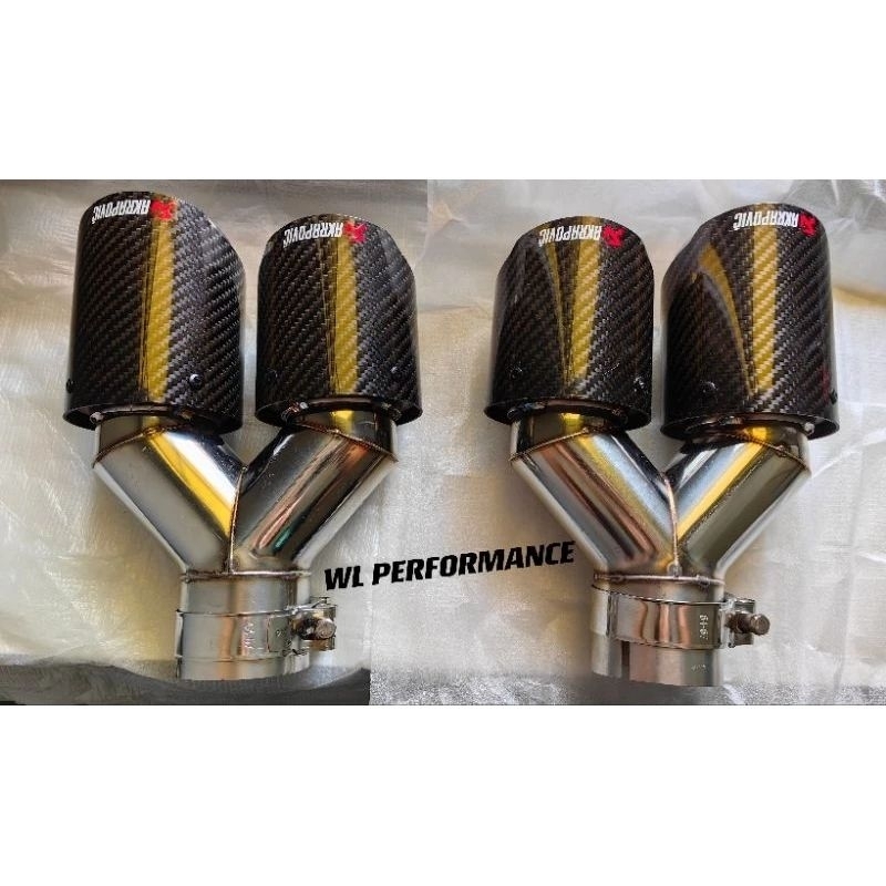 Akrapovic Twin Tip Exhaust Twin Tip Muffler Tip Tail Pipe Ori (CARBON ...