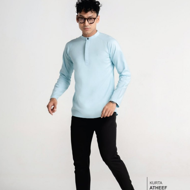 KURTA ATHEEF ( BABY BLUE ) ELRAH | Shopee Malaysia