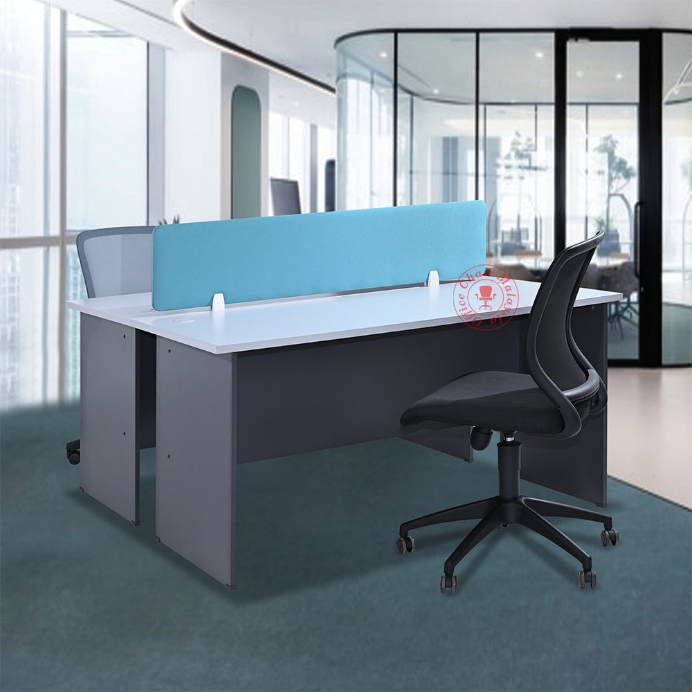 2 Seater Workstation Partition Office Table | Meja Pejabat | Meja ...