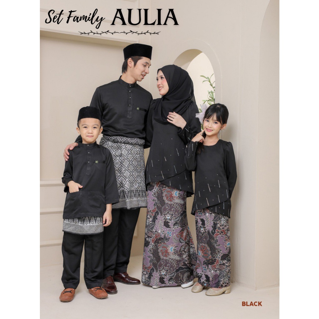 SET FAMILY AULIA BLACK / SET FAMILY RAYA / NEW DESIGN | Shopee Malaysia