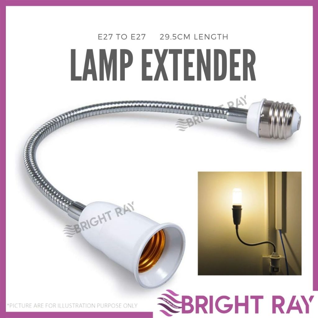 29.5cm ES to ES Extender Lamp Holder E27 Extender Flexible Gooseneck ...