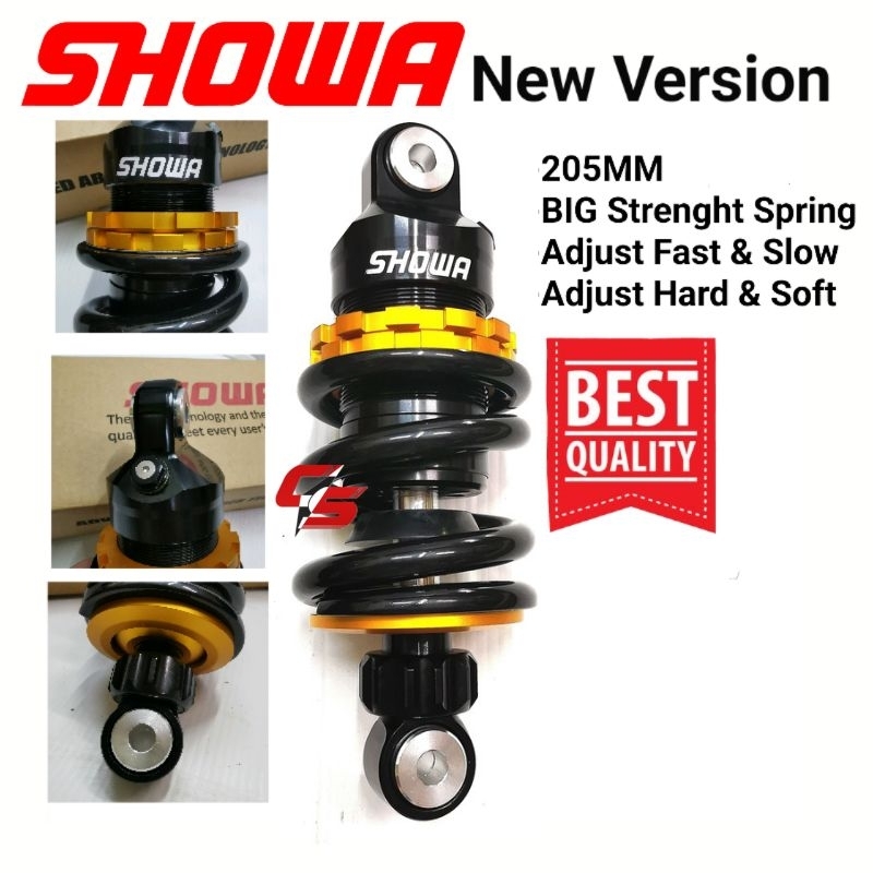 SHOWA Monoshock Adjustable with Rebound Damping New Version 205mm Y16ZR ...