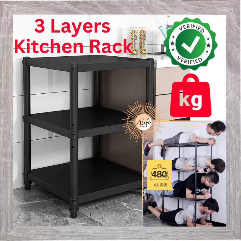 ALife 3 Layer Foldable Storage Rack Stand Coway Rack Home Tool Cart ...