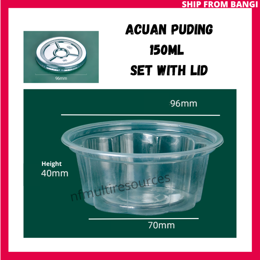 Acuan Puding Disposable Pudding Cup + Lid Jelly Bekas Agar Agar Bertutup Mousse Jelly Plastik ...
