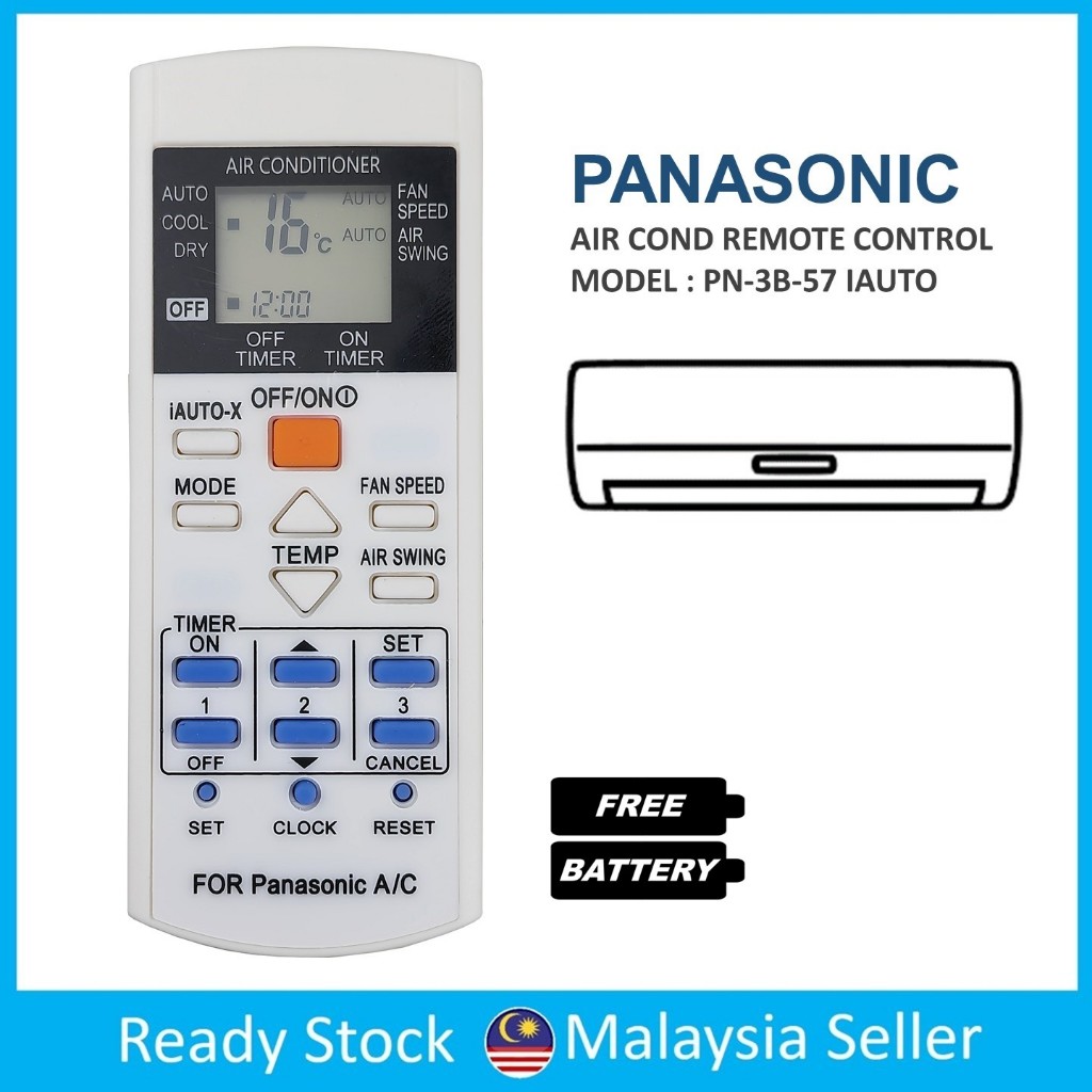 Panasonic Air Cond Aircond Air Conditioner Remote Control PN-3B-57 ...