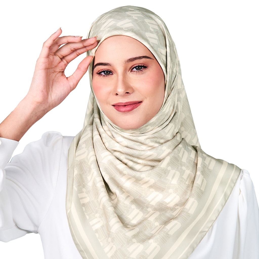 naelofar Monogram Matte Satin Square | Shopee Malaysia