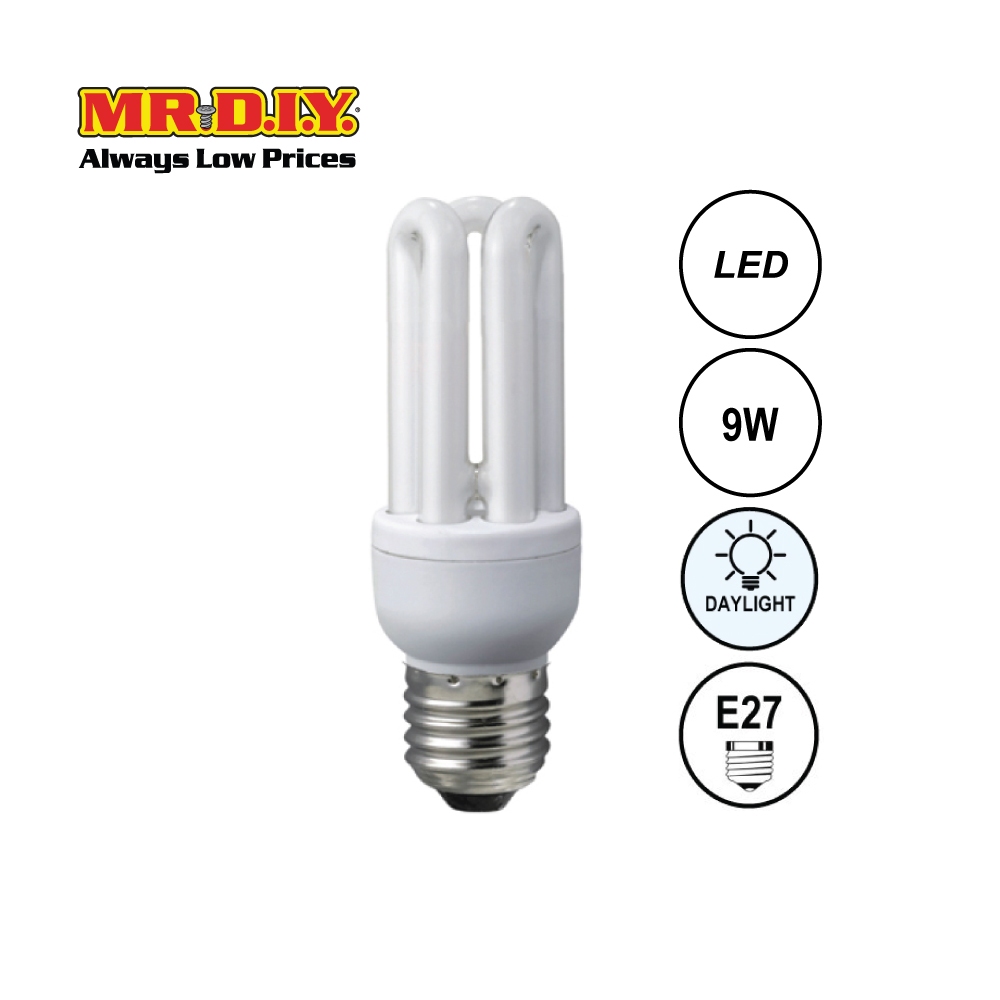 (MR.DIY) 3U Shape LED Bulb Daylight 9W (1pcs) | Shopee Malaysia