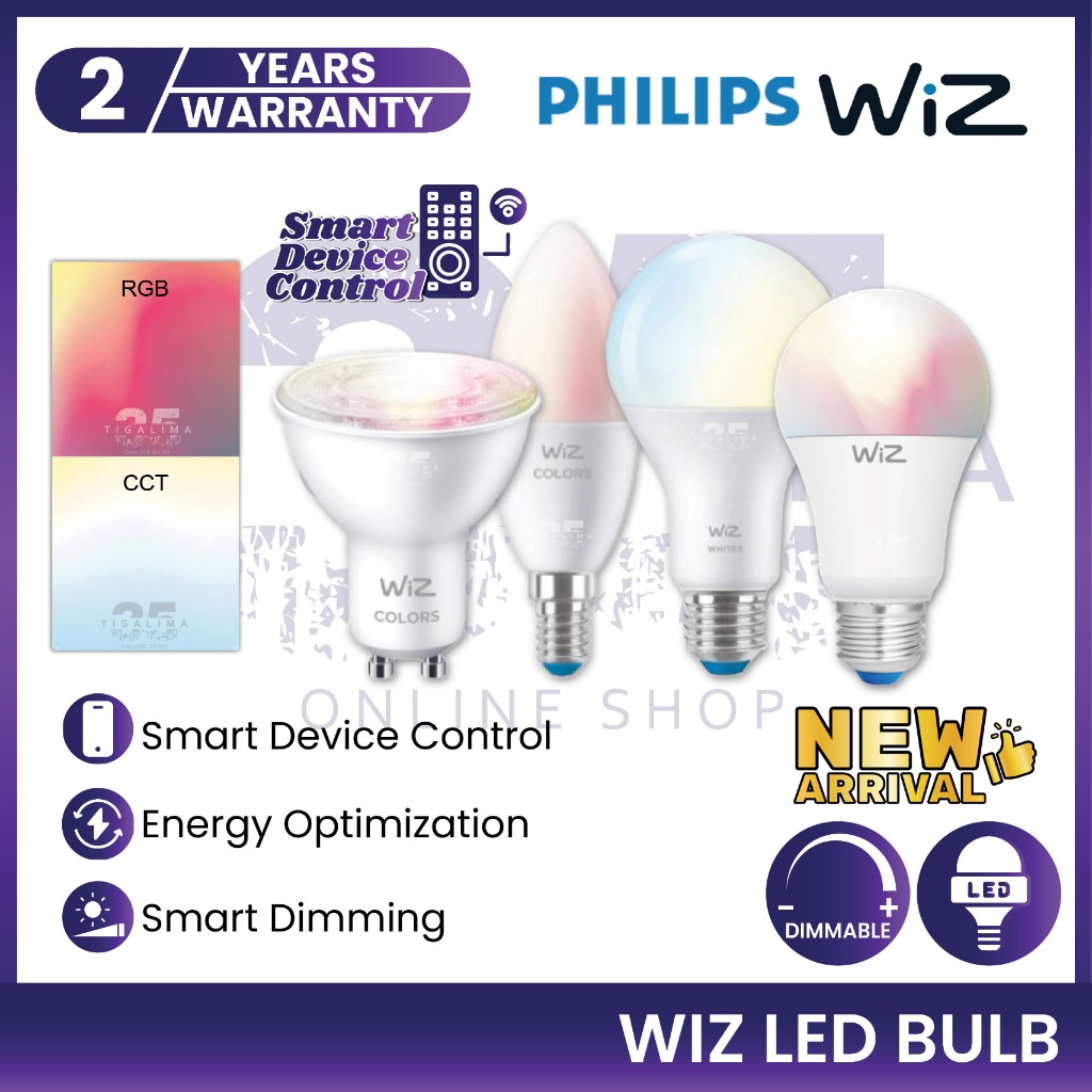 PHILIPS Wiz Tunable White / Color Bulb 4.9W 9W 13W E27 LED Spotlight Candle Bulb Smart Lighting ...