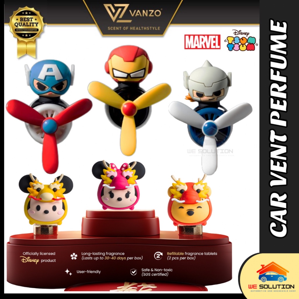 [WS] NEW VANZO Marvel Series Car Vent Perfume (4g) Captain America Thor ...