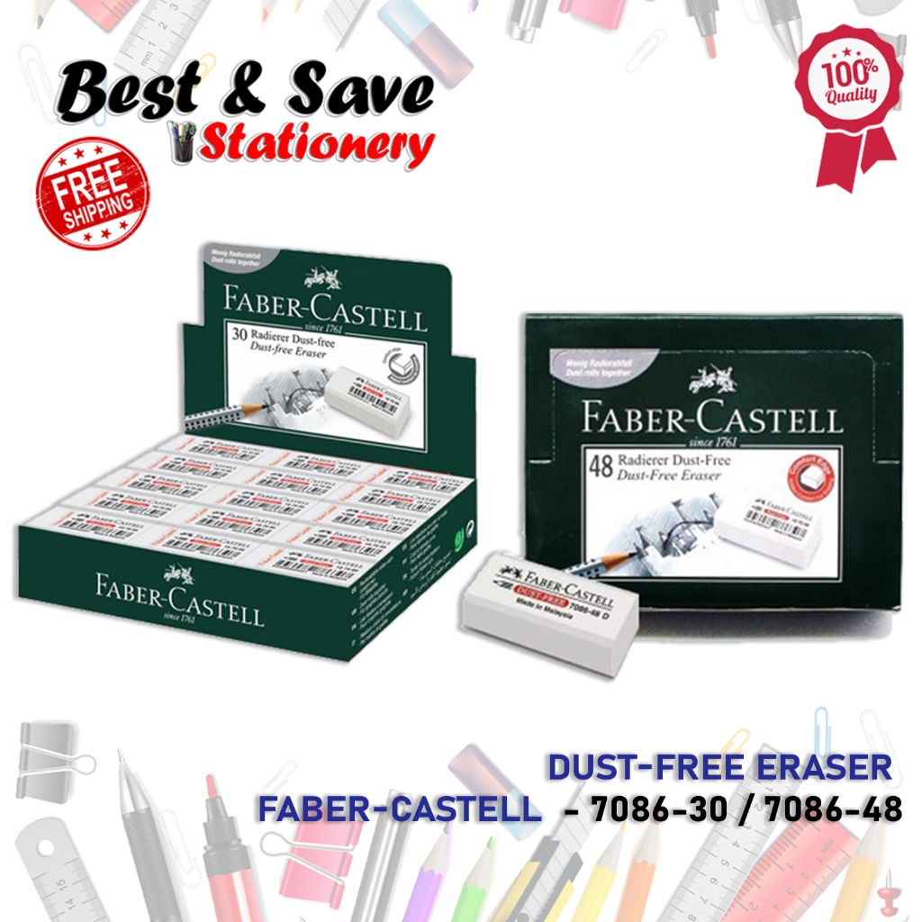 BEST & SAVE ( 1 BOX ) Faber Castell DUST FREE ERASER 7086-30 OR 7089-48 ...