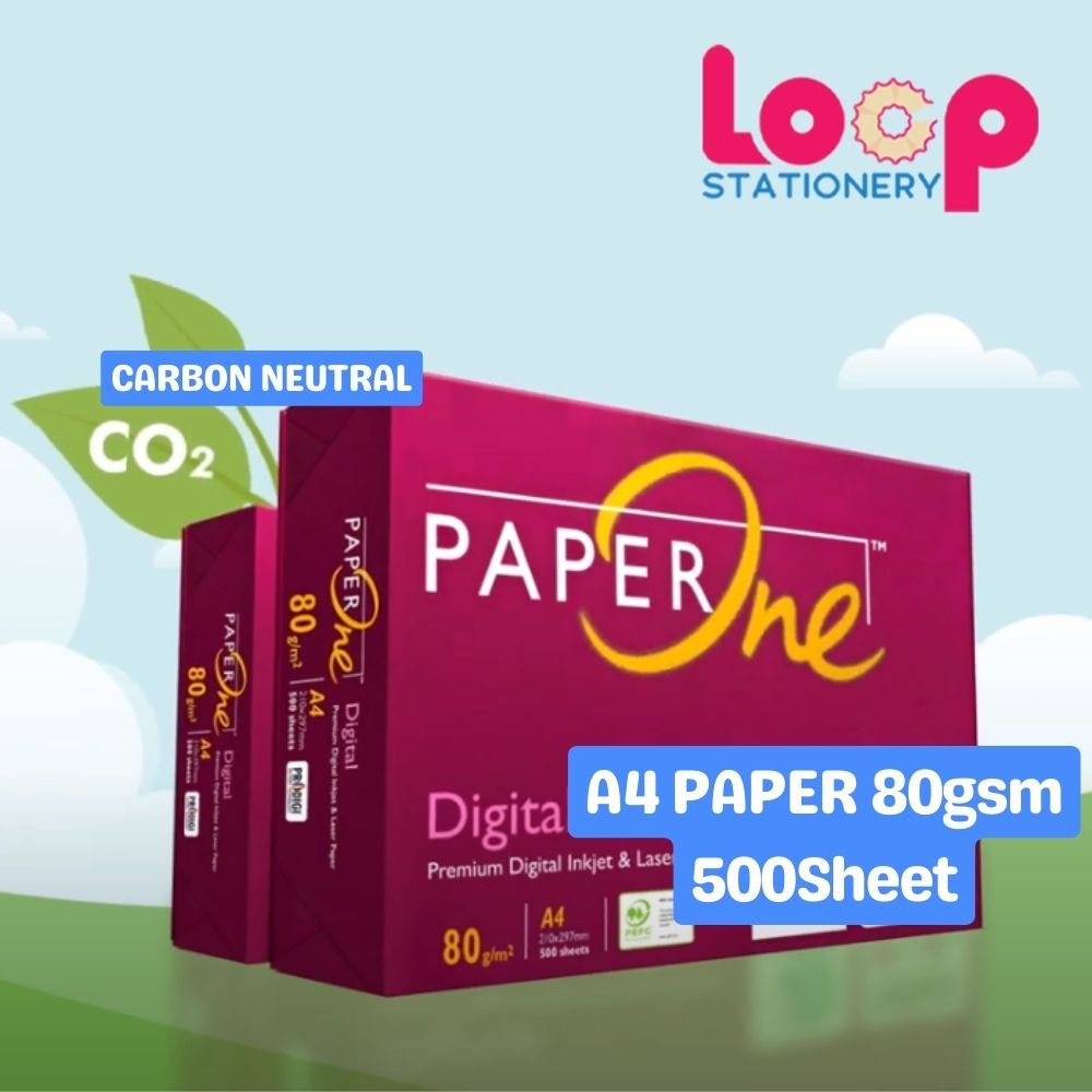 Paper One A4 Paper 75gsm/80gsm 500 Sheets [1BOX 5 REAMS] Kertas A4 ...
