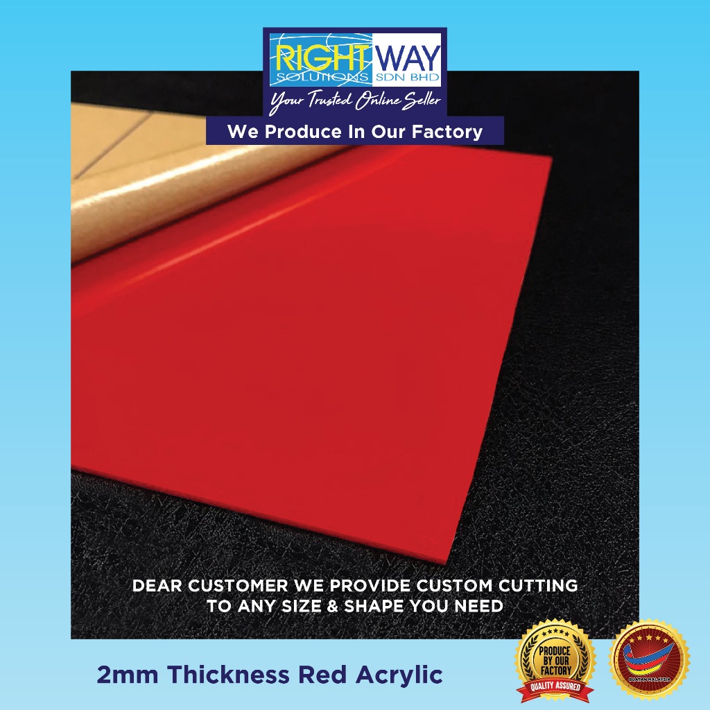 2mm THICKNESS DIY RED COLOUR ACRYLIC SHEET (SIZE - 36cm x 39.5 cm ...