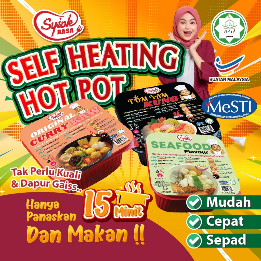 Syiok Rasa [MUSLIM PRODUCT] TomYam Kung/Curry Kaw/Seafood Self-Heating ...
