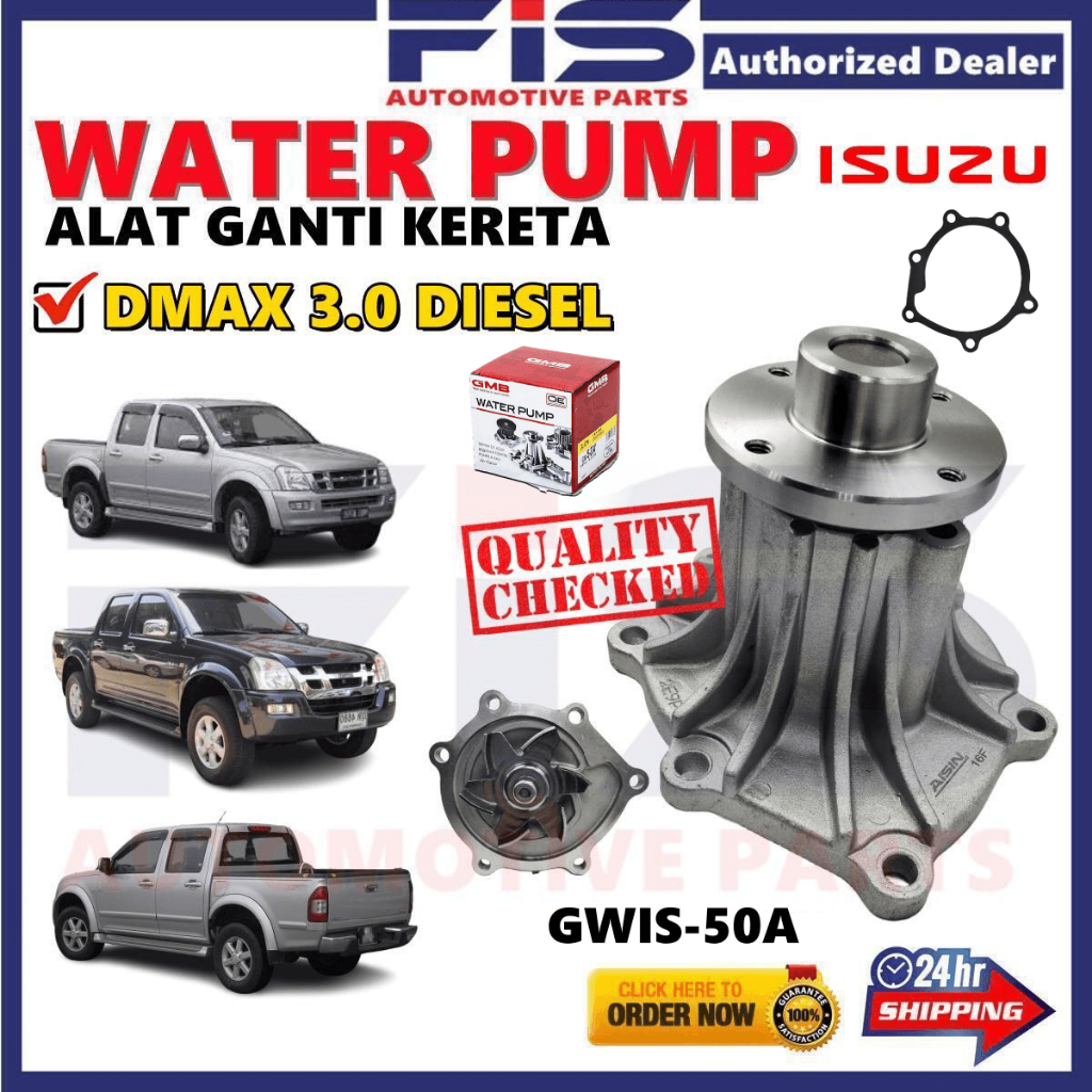 FIS GMB Original Water Pump Isuzu Dmax 3.0 Diesel GWIS-50A 8-97312147-4 ...