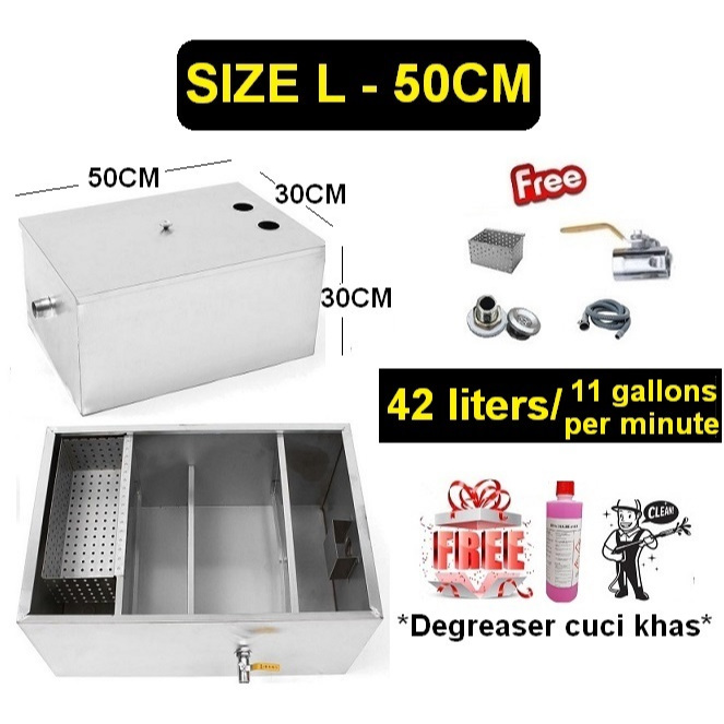 L & XL SIZE PERANGKAP MINYAK/ GREASE TRAP分离隔油水器 INTERCEPTOR SET TAPIS ...