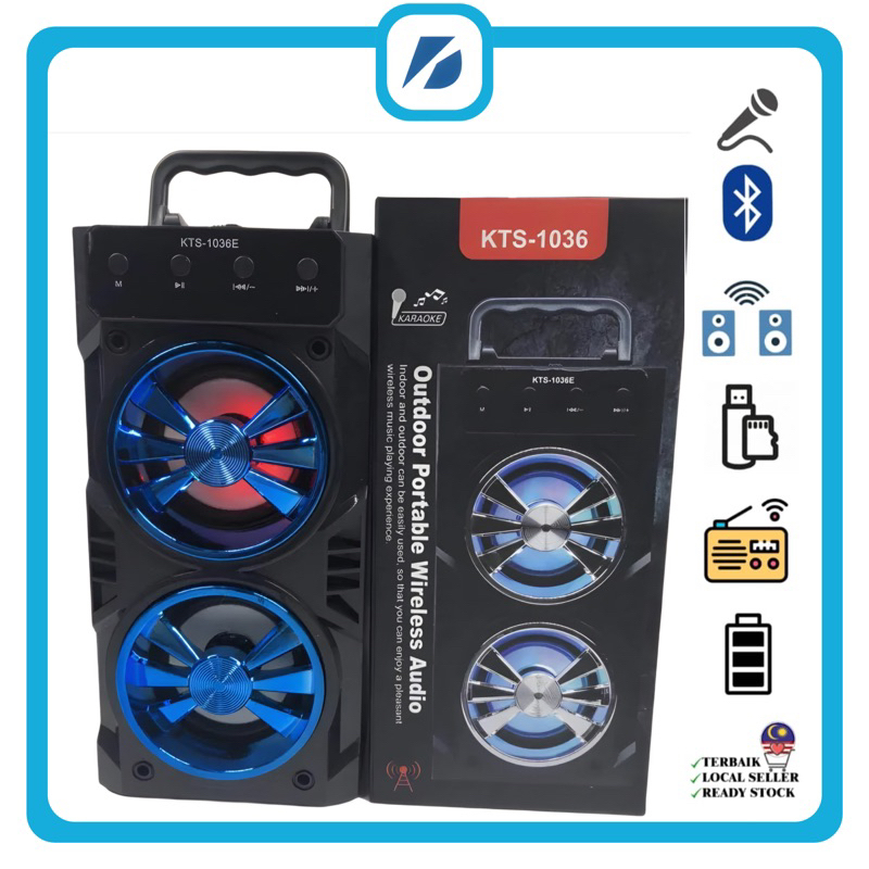 KTS SPEAKER KTS-1062/1571/1096 Wireless Portable Bluetooth Speaker With ...