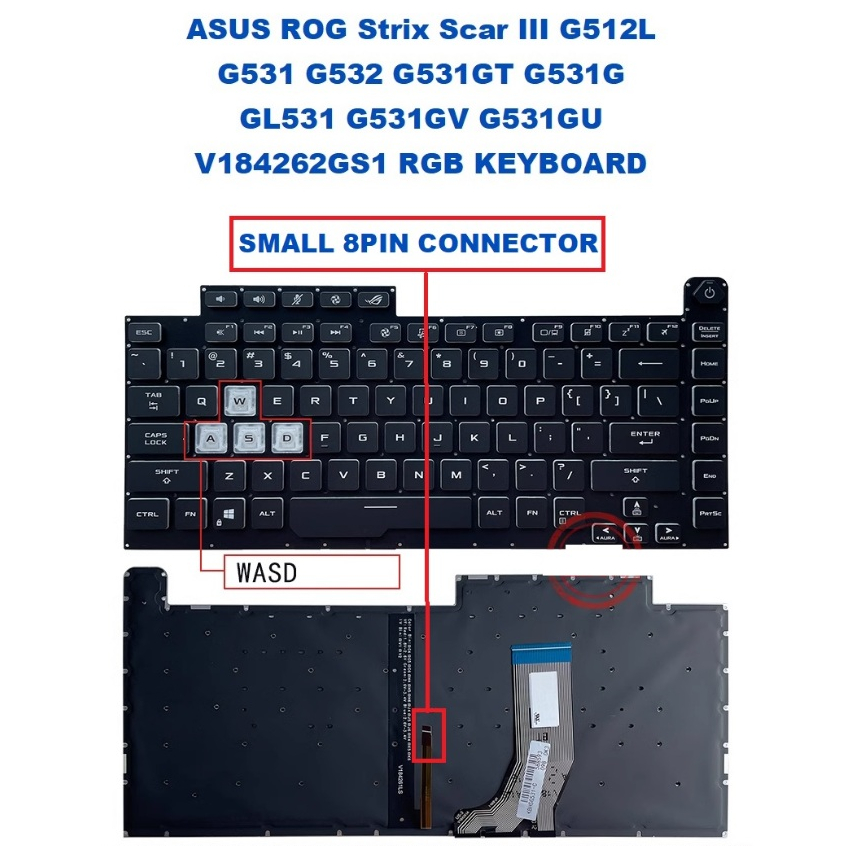 ASUS ROG Strix Scar III G512L G531 G532 G531GT G531G GL531 G531GV ...
