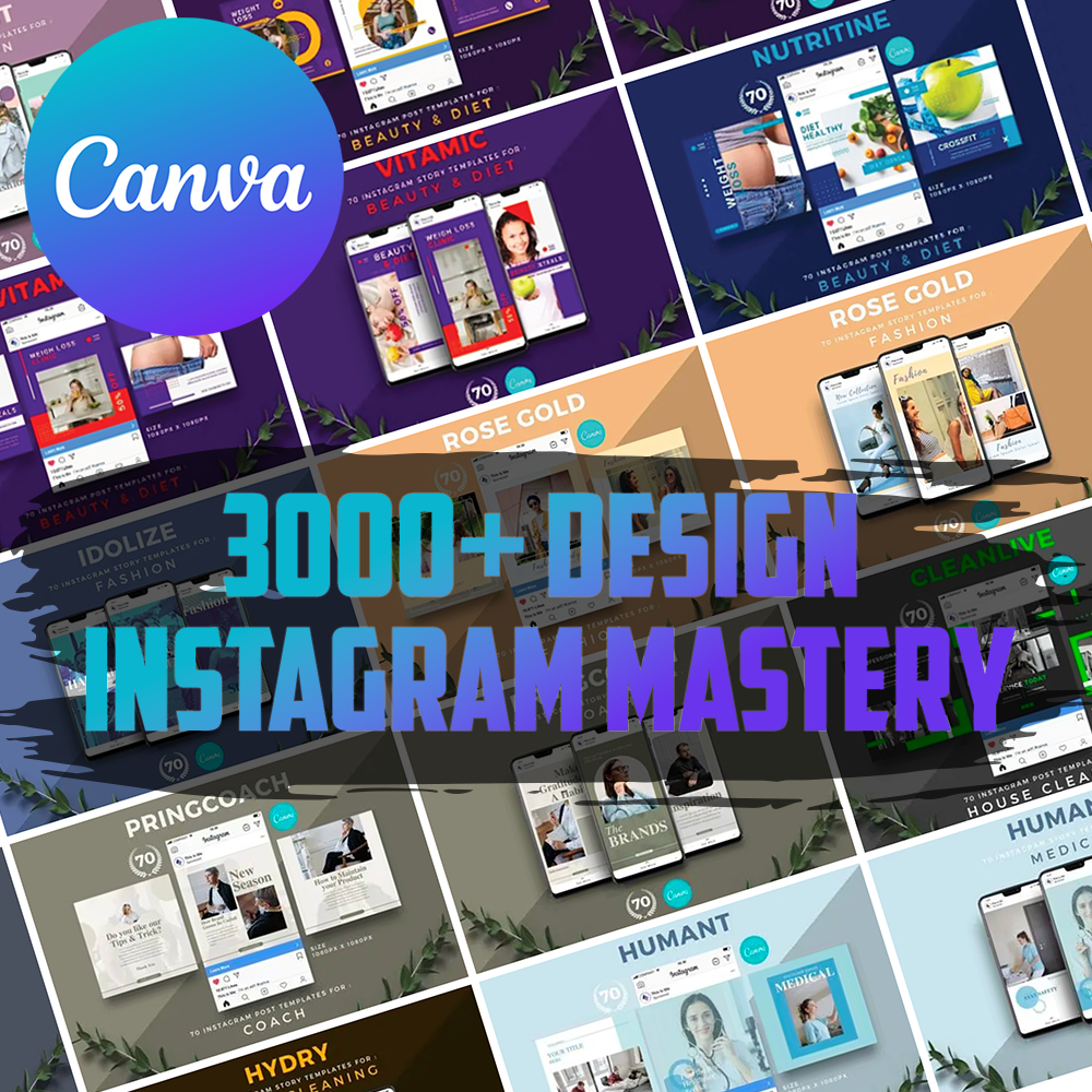 3000+ Design Instagram Post Mastery | Bundle Editable | Editable Canva Template | Shopee Malaysia