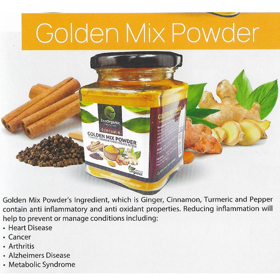 Golden Mix Powder (Turmeric, Cinnamon, Ginger & Black Pepper ) 120g ...