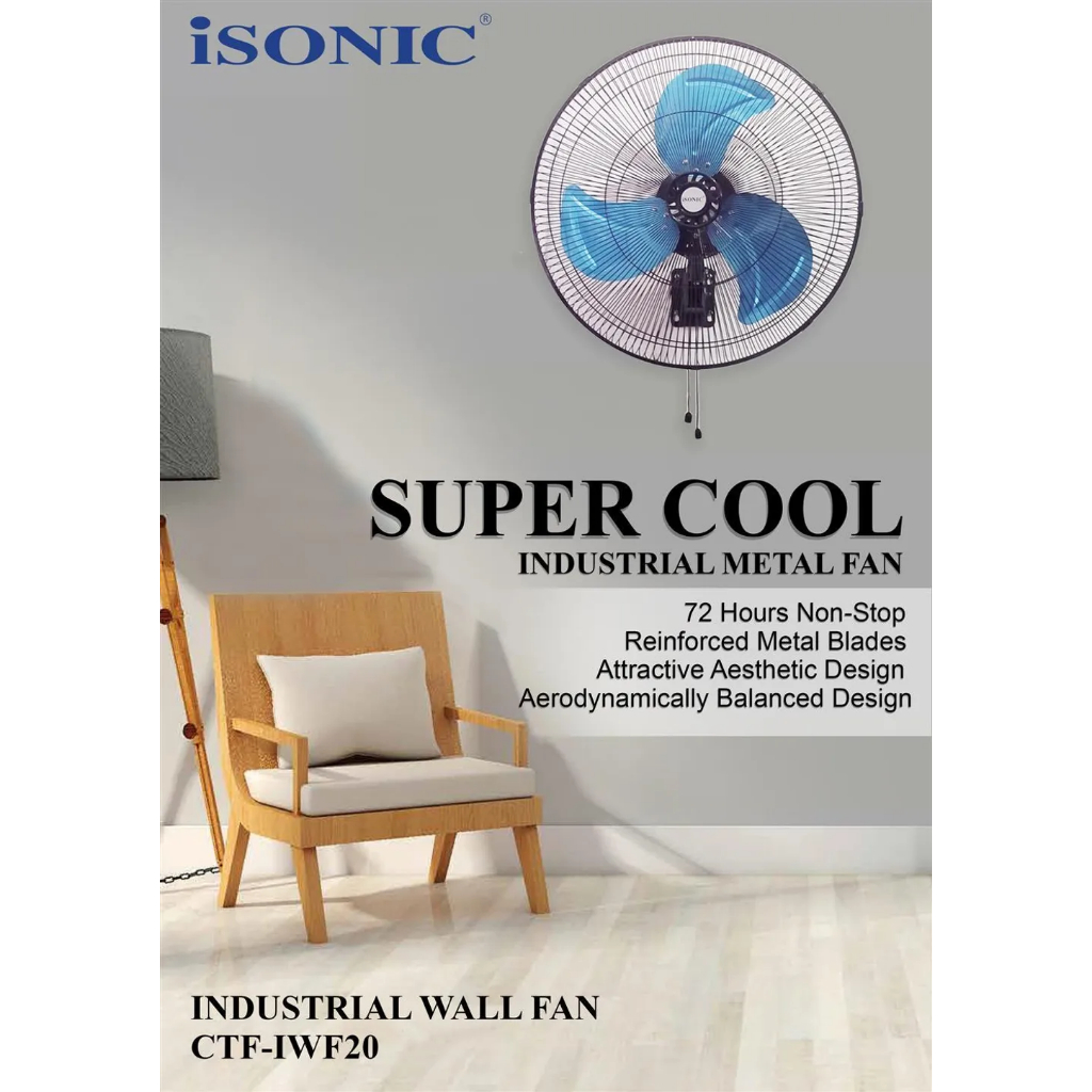 20 Inch Industrial Wall Fan Isonic CTF-IWF20 / Selamat MQ-320W Kipas ...