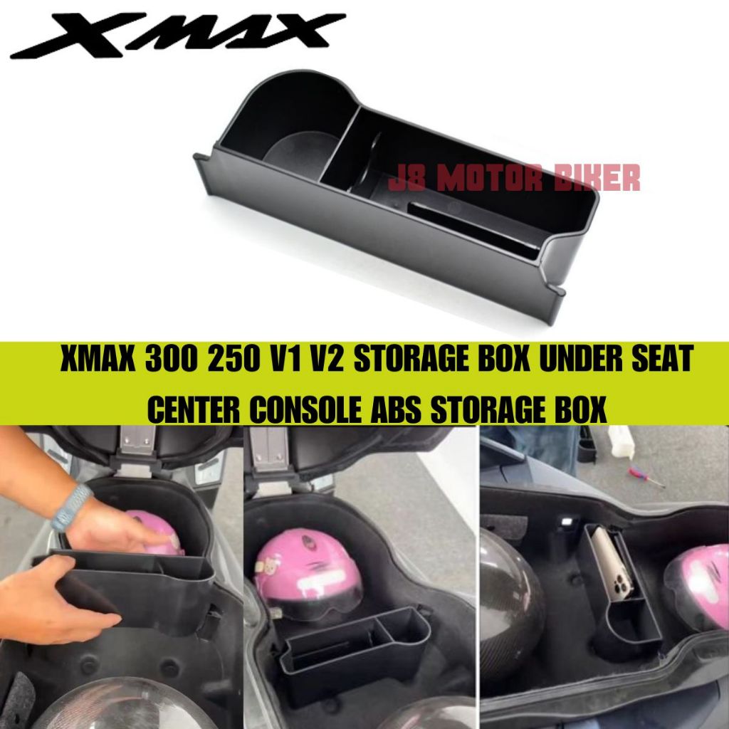 YAMAHA NEW XMAX 300 250 V2 Storage Box Under Seat Center Fractal Center ...