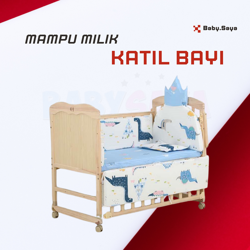 Katil Baby Kayu Set Lengkap Kelambu Dan Bedding | Shopee Malaysia