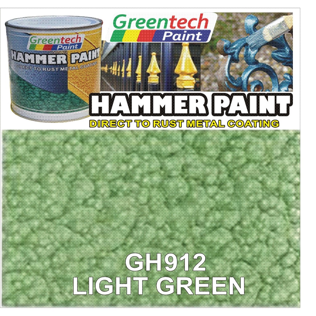 5L HAMMER PAINT ( GREENTECH ) HAMMERED Finish Direct to Rust Metal ...