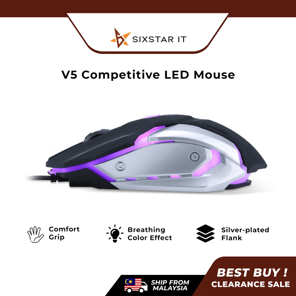 YEAR-END SALE 】V5 Competitive Gaming Mouse 4 Buttons LED Breathing ...