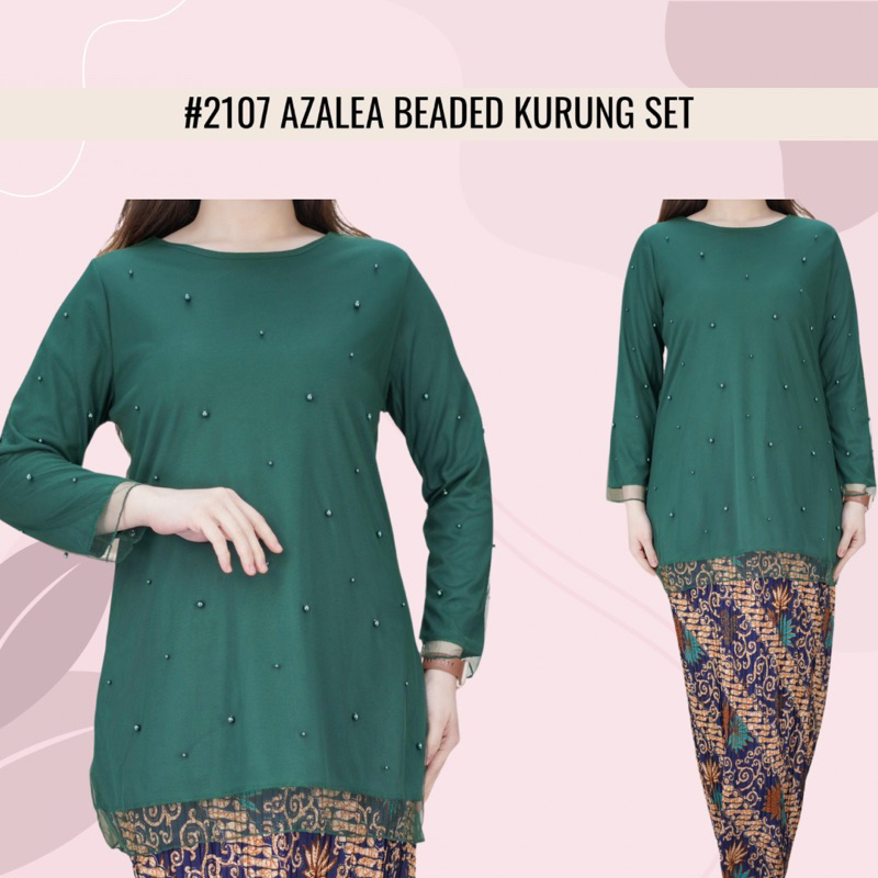 2107 AZALEA BEADED KURUNG BATIK SET / SET BATIK PLEATED | Shopee Malaysia