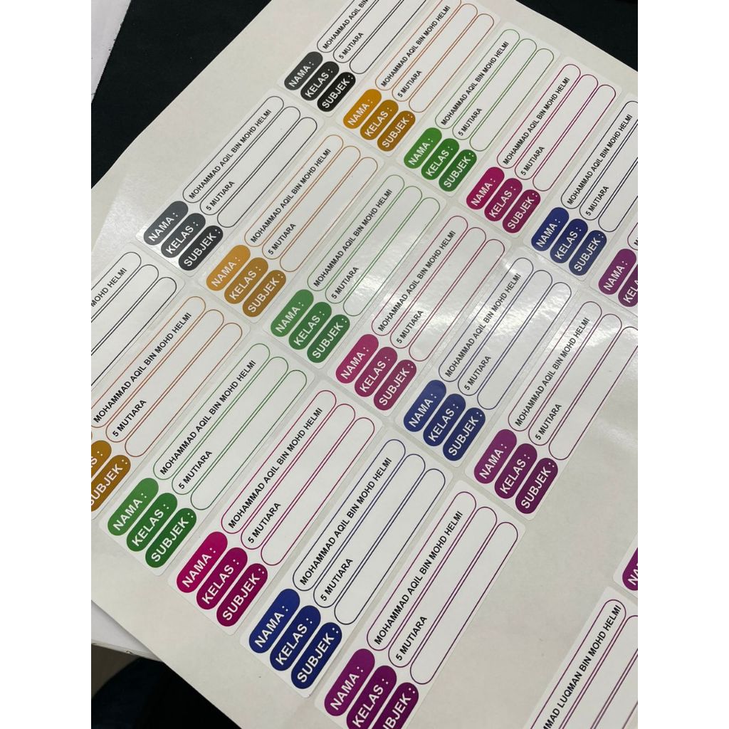 STICKER BUKU TULIS / STICKER NAMA / STICKER LABEL BUKU AKTIVITI ...