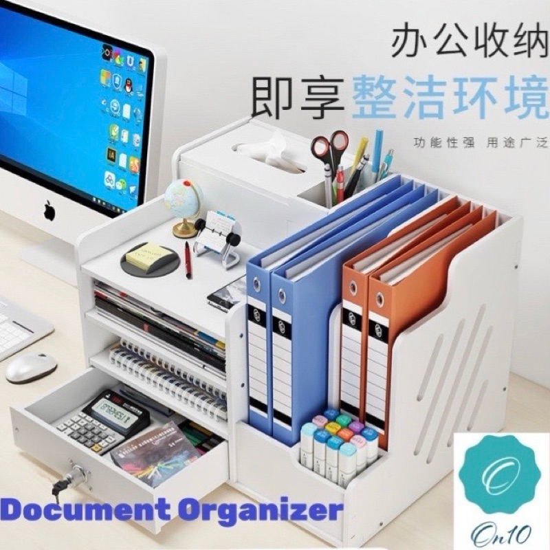 Document Organizer Rack Office Table Storage File Organizer Document ...