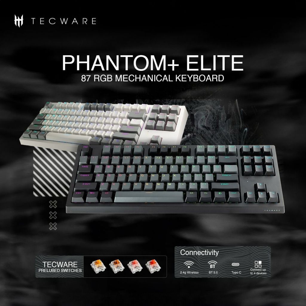 TECWARE Phantom+ Elite 87 TKL RGB Bluetooth Wireless Mechanical ...