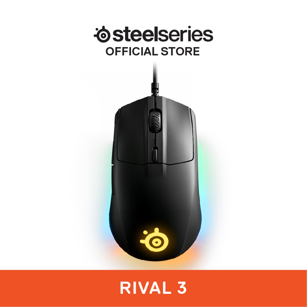 SteelSeries Rival 3 RGB Wired Gaming Mouse TrueMove Core Optical Sensor ...