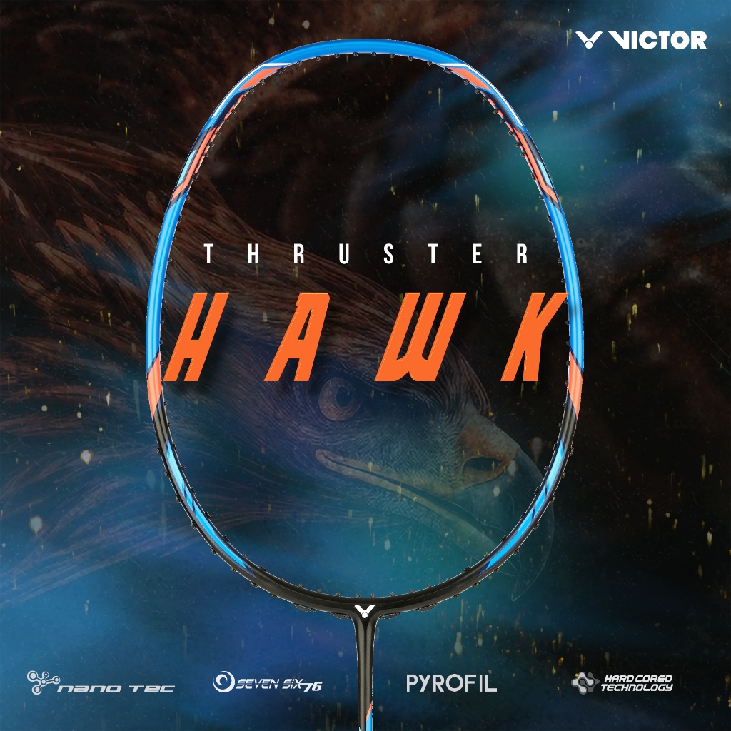 VICTOR Thruster K HAWK ( FOC STRING + GRIP ) 4UG5 Badminton Racket TK-HAWK 小隼 | Shopee Malaysia